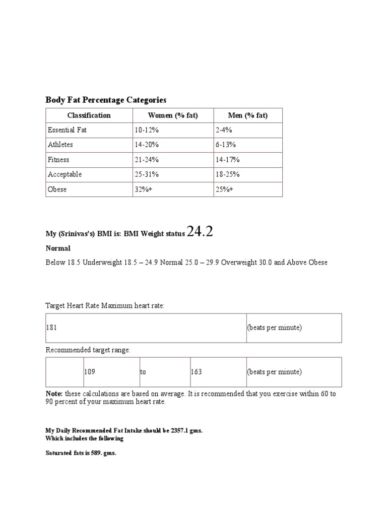 Body Fat | PDF | Wellness