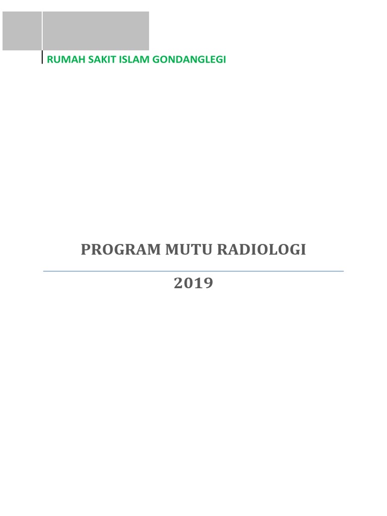 Program Mutu Radiologi | PDF