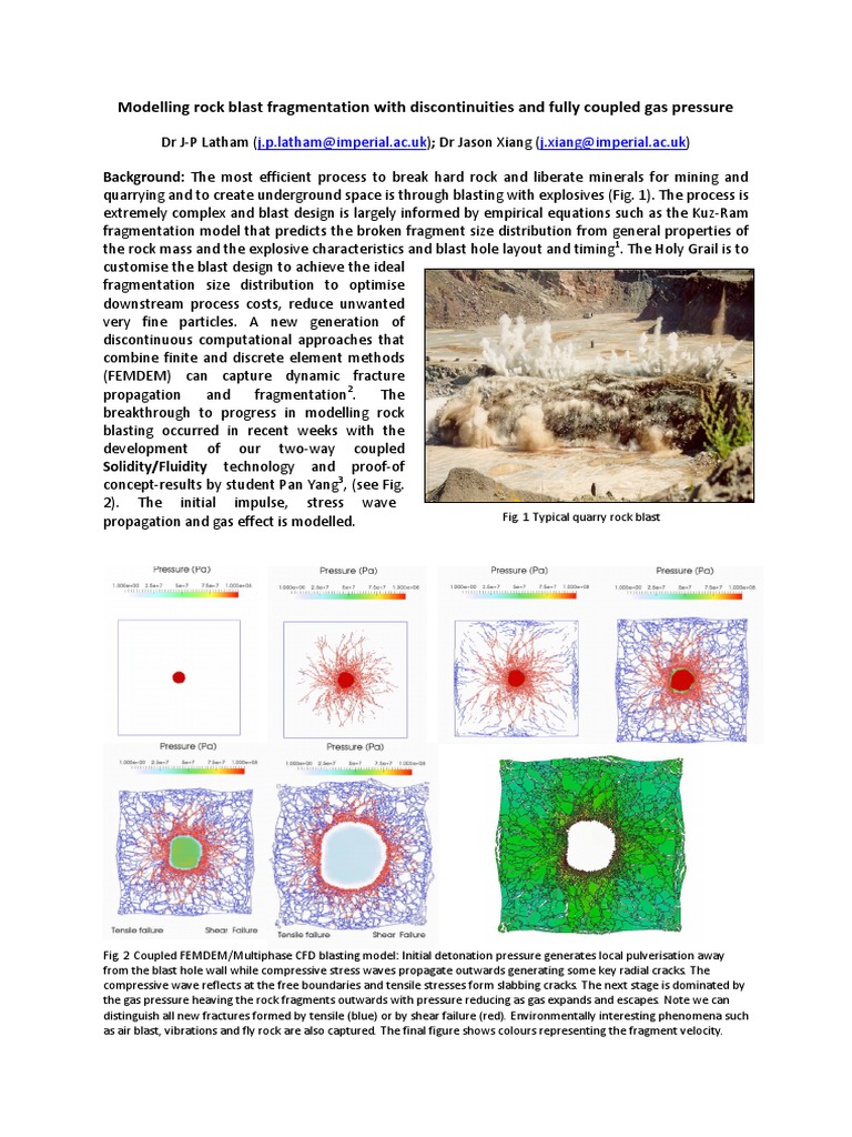 Modelling rock blast fragmentation | PDF | Stress (Mechanics) | Gases