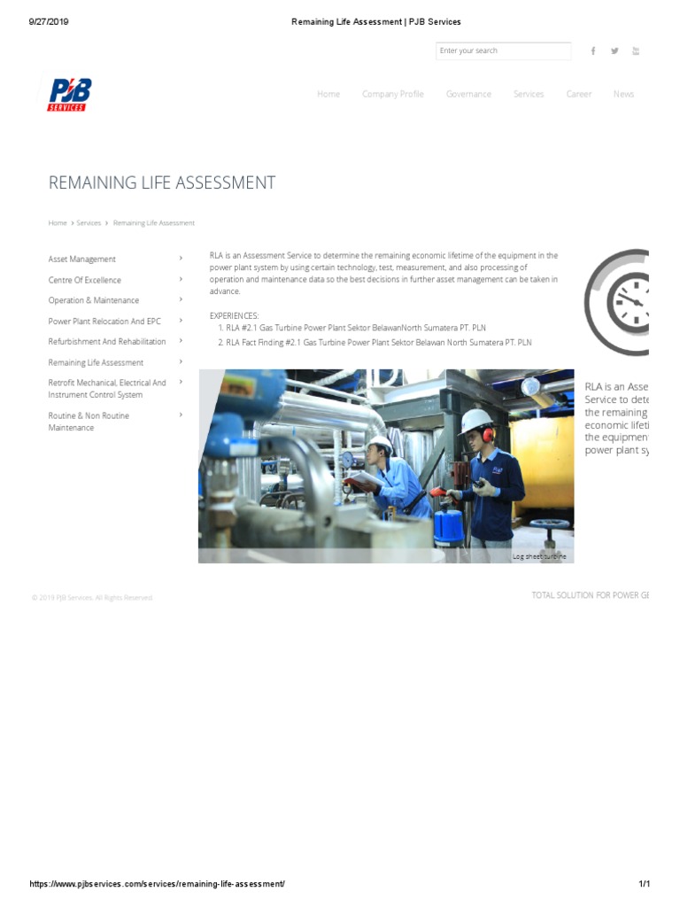 Remaining Life Assessment - PJB Services PDF | Download Free PDF ...