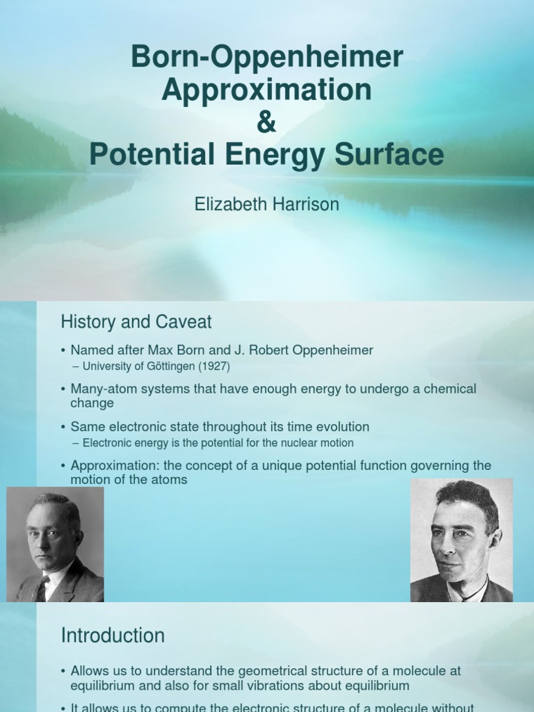Born Oppenheimer Approximation | PDF | Energy Level | Scientific Theories