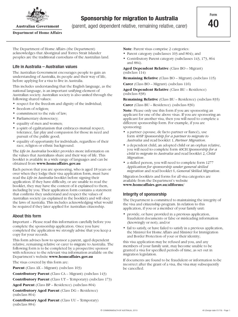 Australia Migration Sponsorship Guide | PDF | Travel Visa | Citizenship