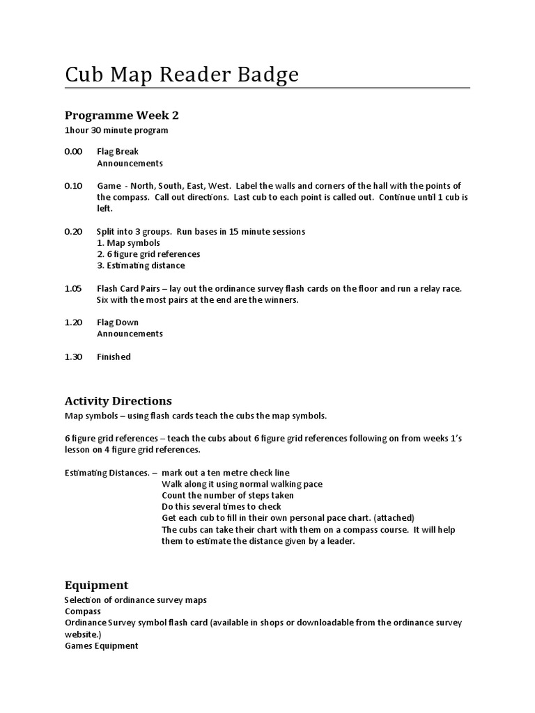 Cub Map Skills Training Session | PDF | Cartography | Youth Organizations