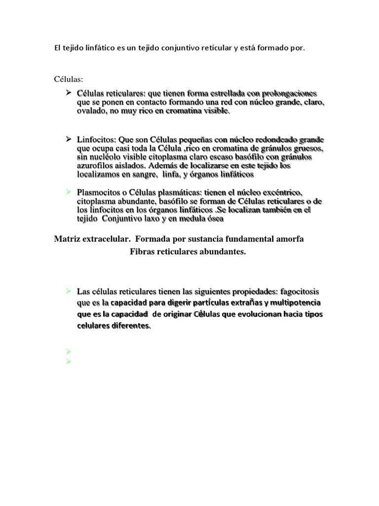 Tejido Reticular | PDF | Tejido conectivo | Linfocitos