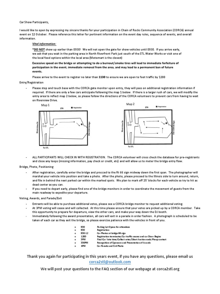 Car Show Participants Sheet | PDF | Transport