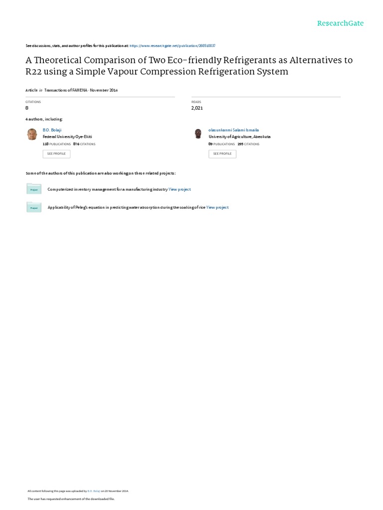 R432A and R433A Instead of R22 - COP | PDF | Chlorofluorocarbon | Air ...