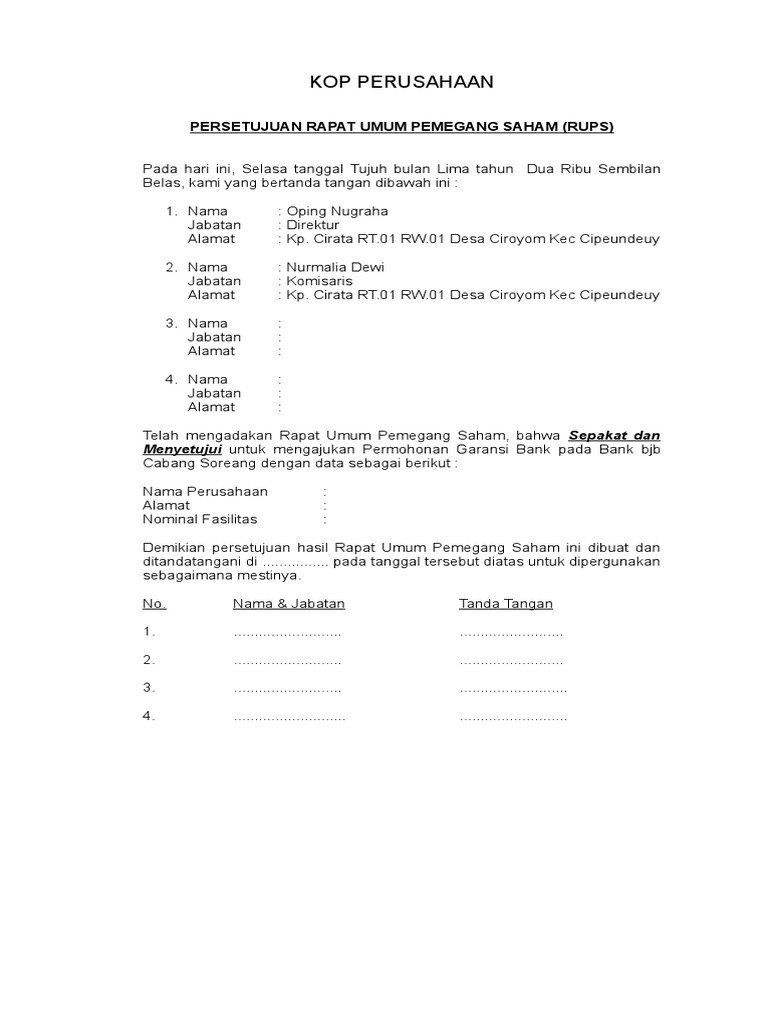 Rups Draft | PDF | Hukum