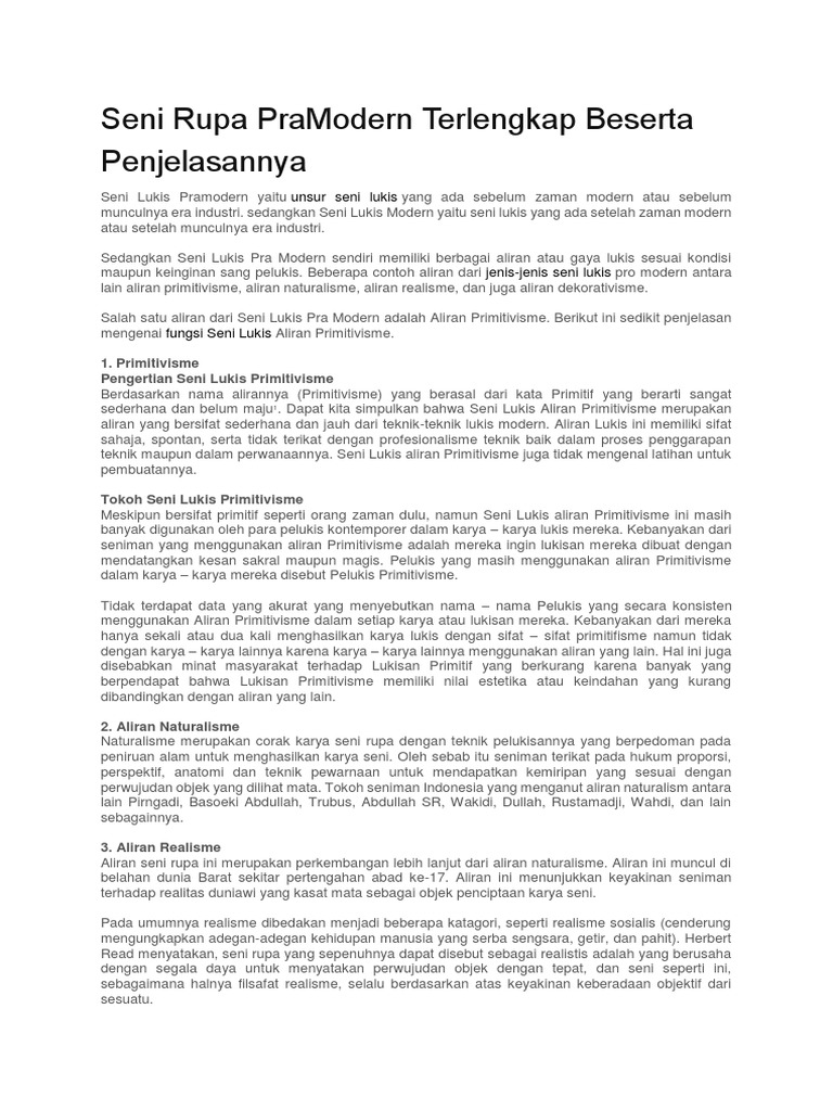 Seni Rupa Pramodern | PDF