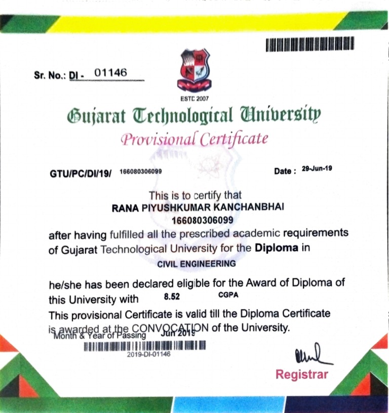 Provisional Certificate | PDF