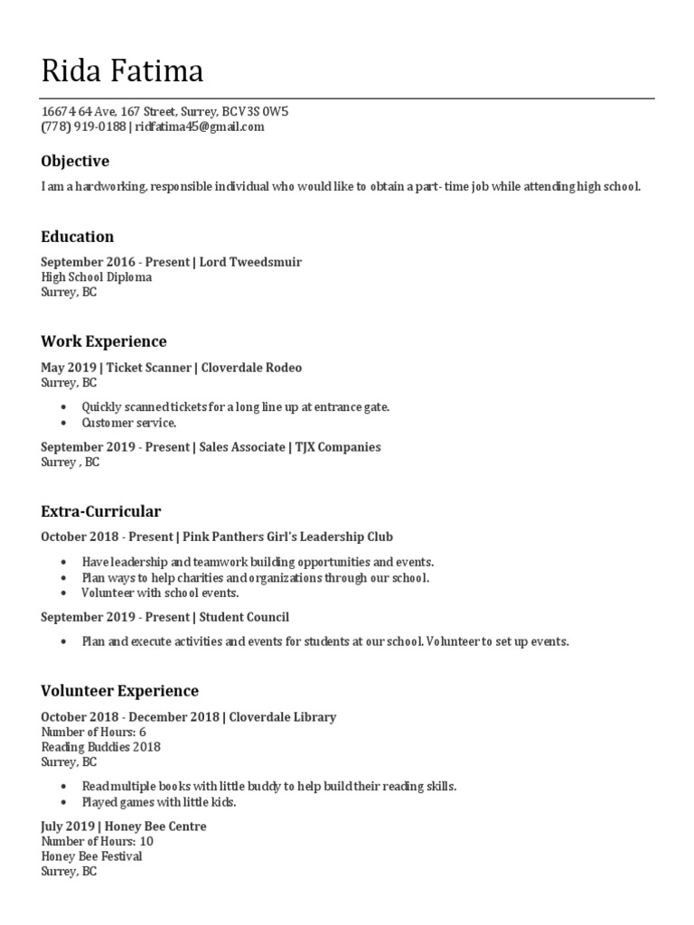 Rida Fatima Resume | PDF | Career & Growth