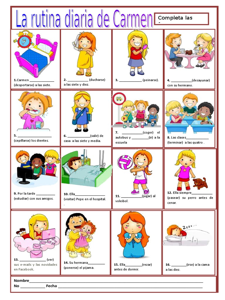 Rutina Diaria para Niños en Español | PDF