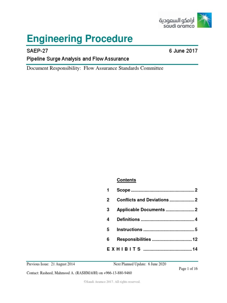 Engineering Procedure | PDF | Pipeline Transport | Pump