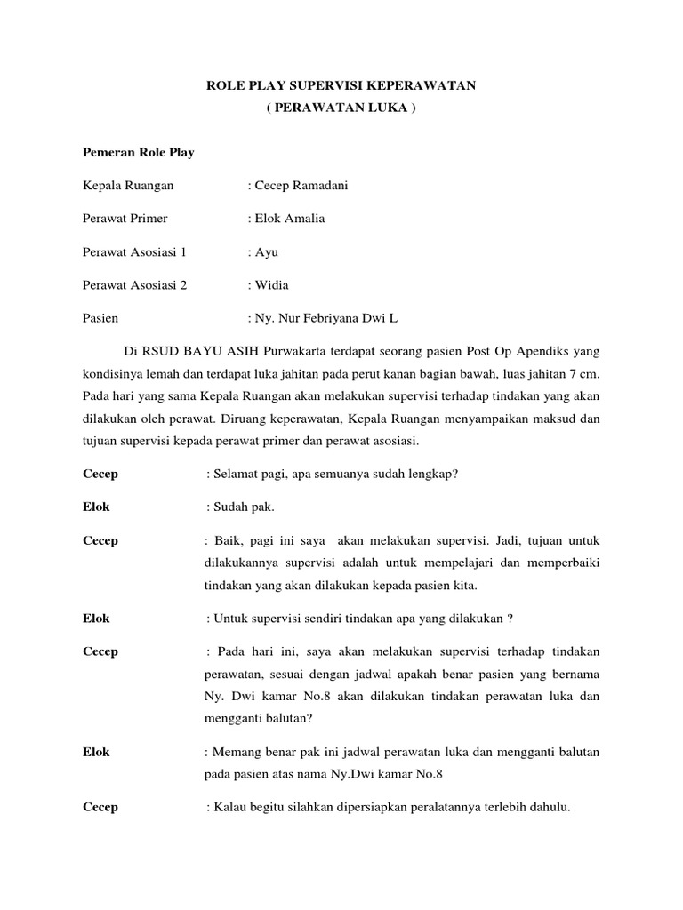 Role Play Supervisi Keperawatan | PDF