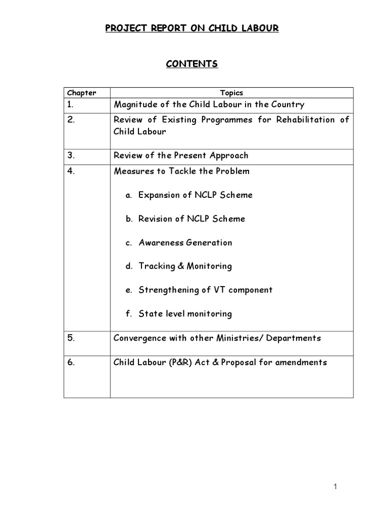 project report on child labour | Child Labour | Vocational Education