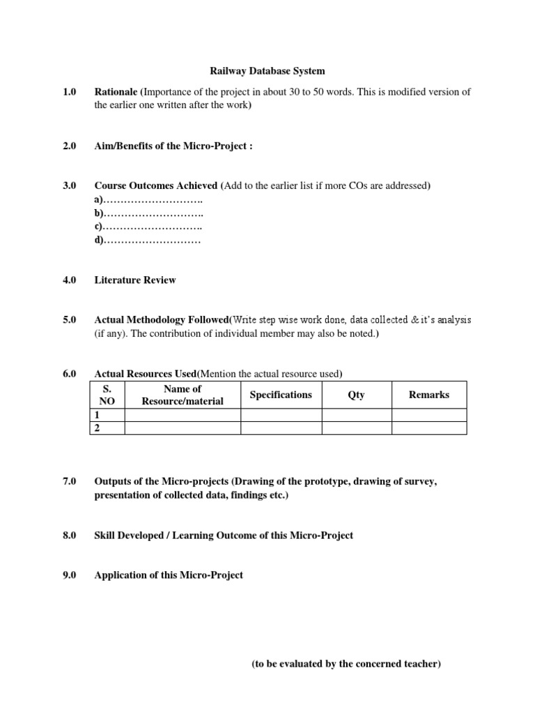 Micro Project Format | PDF