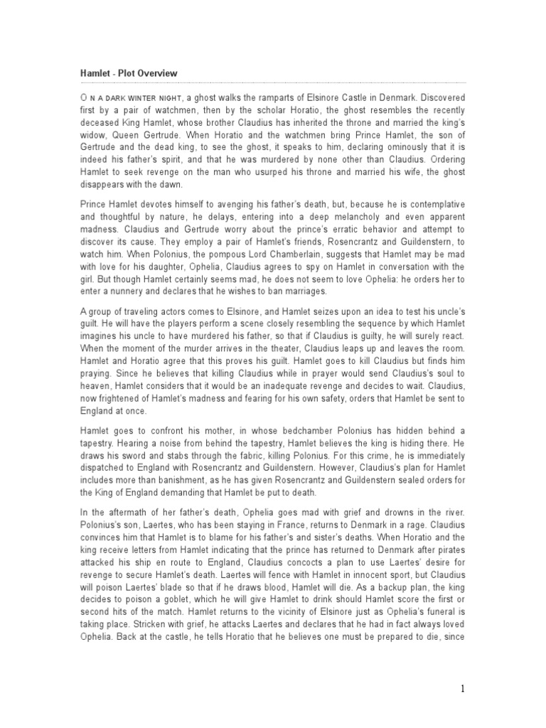 Hamlet Plot | PDF | Hamlet | Plays
