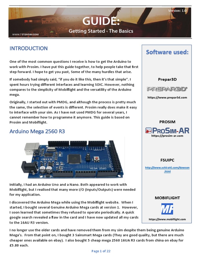 737 Prosim Mobiflight | PDF | Electrical Connector | Arduino