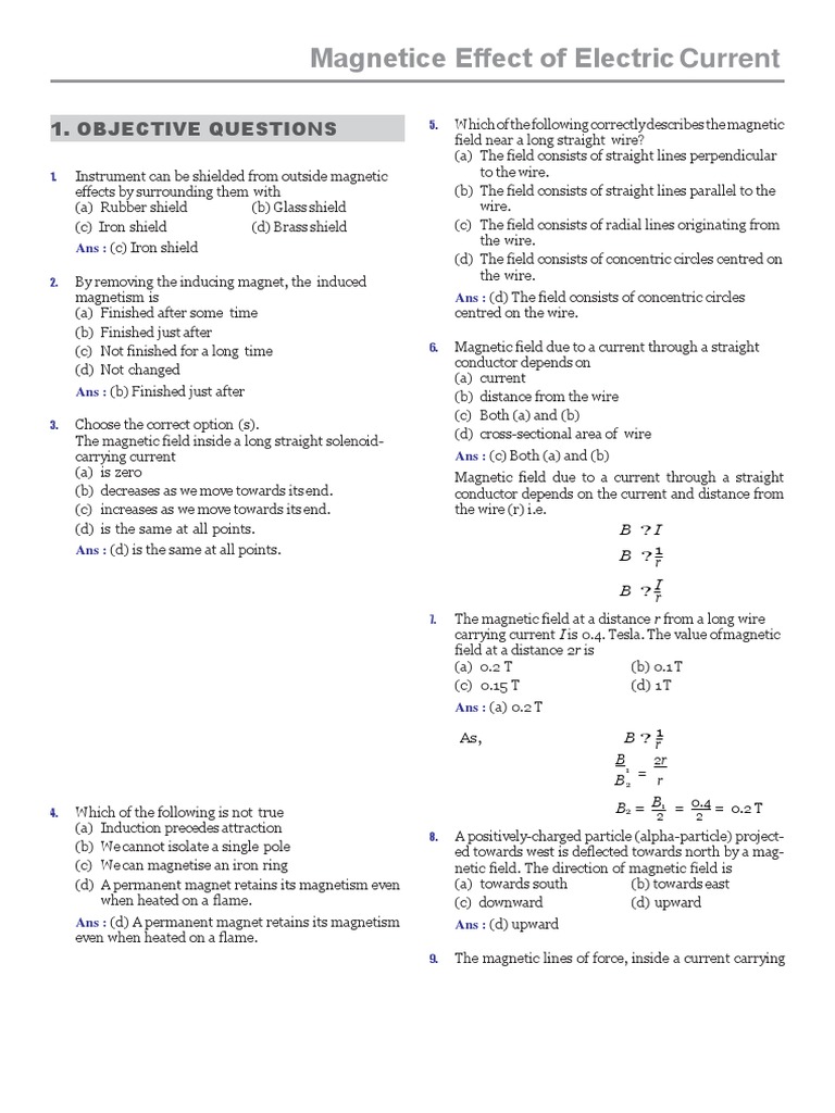 Magnetic Effects | PDF | Magnetic Field | Electric Current