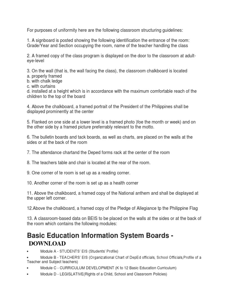 Basic Education Information System Boards - : Download | PDF
