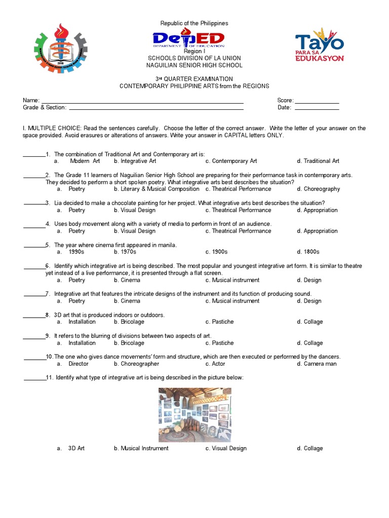 1st Quarter Examination Contemporary Arts | PDF | Abstract Art | Works ...