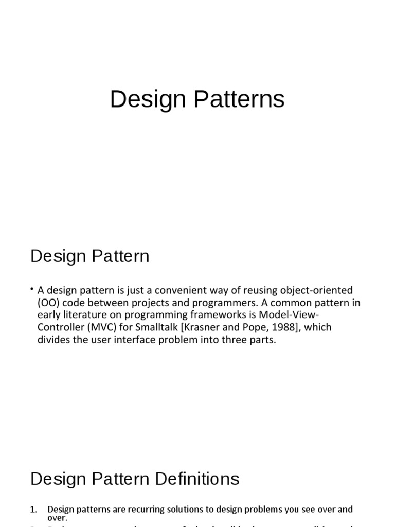 Design Patterns in Software Development | PDF | Model–View–Controller ...