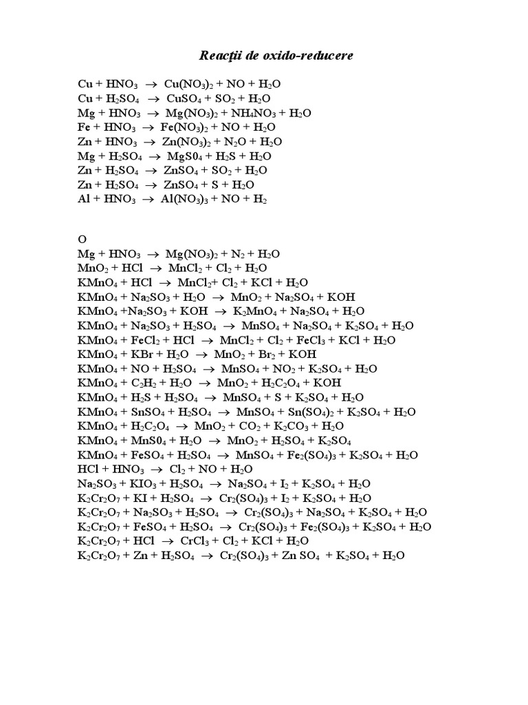Reactii de Oxido-Reducere | PDF
