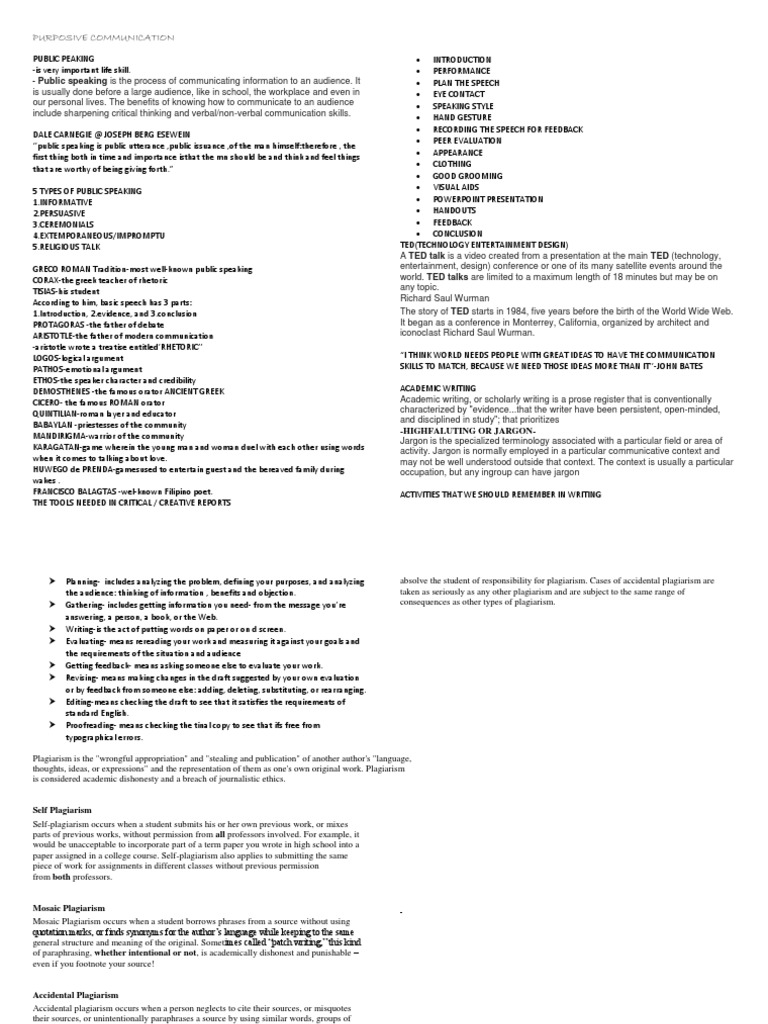 Purposive Communication | PDF | Public Speaking | Plagiarism