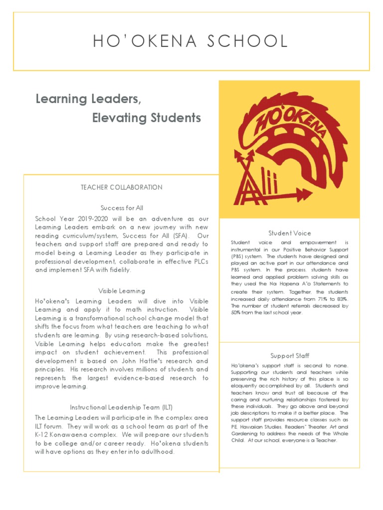2019-2020 School Design 2 | PDF | Leadership | Teachers