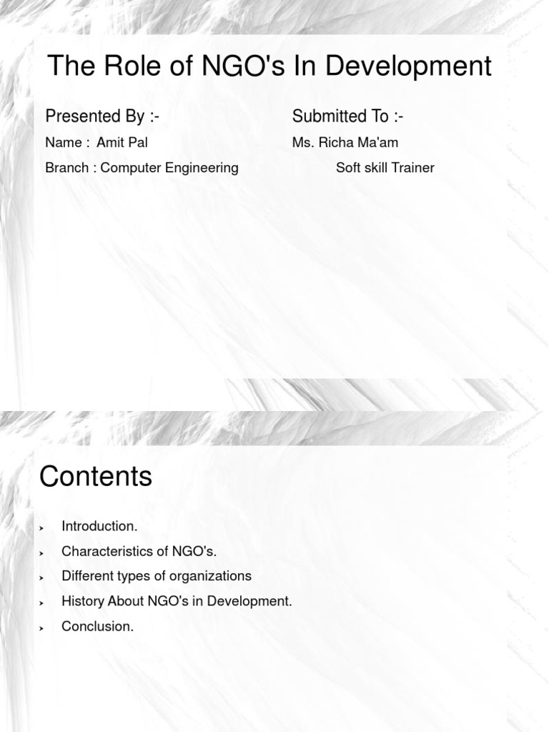 Role of NGO's in Development | PDF