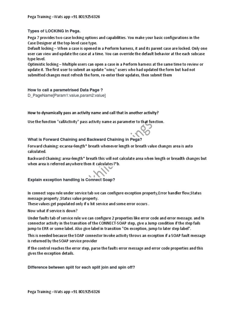 An Overview of Locking Options, Calling Parametrized Data Pages, and Exception Handling in Pega ...