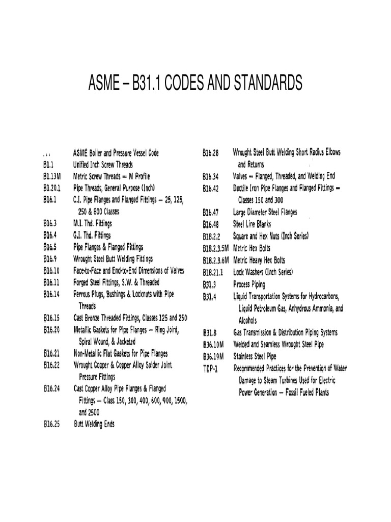 Asme - B31.1 Codes and Standards | PDF