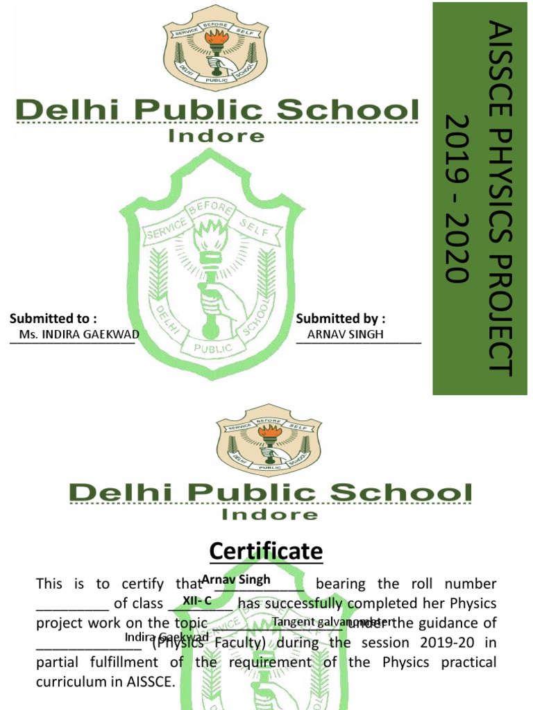 Arnav Physics Project Report | PDF | Earth's Magnetic Field ...