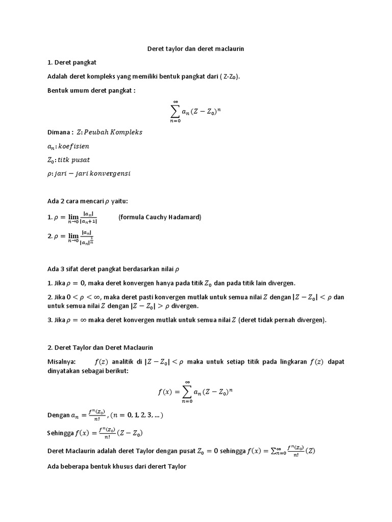 Deret Taylor Dan Deret Maclaurin | PDF