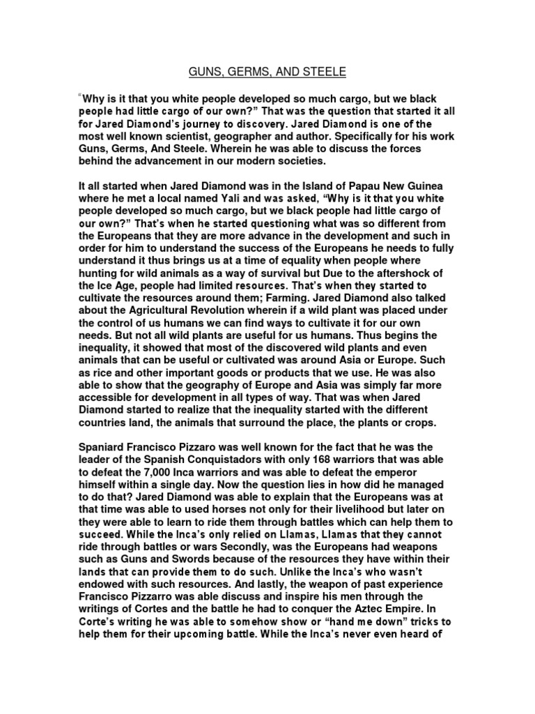 Guns, Germs, and Steele " | PDF | Francisco Pizarro | Inca Empire