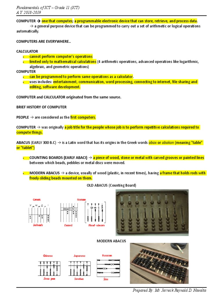 Grade 11 - ICT (Lecture 1) | PDF | Information Technology | Random ...