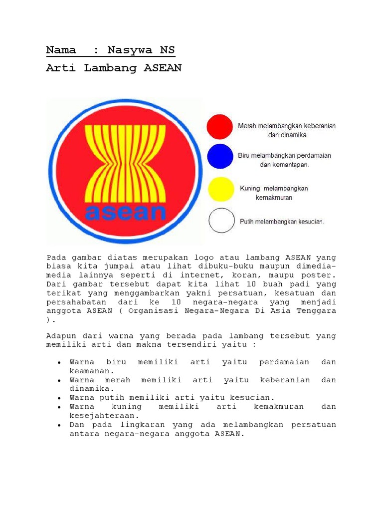 Makna Warna dan Lambang ASEAN | PDF | Pengembangan Diri