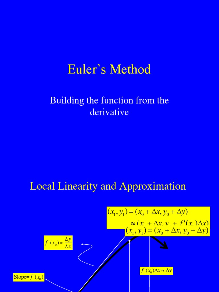 Euler's Method: Building The Function From The Derivative | PDF ...