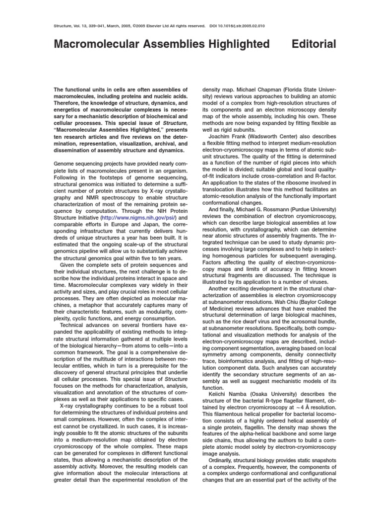 Sali Structure 2005 | PDF | Biomolecular Structure | Protein Structure