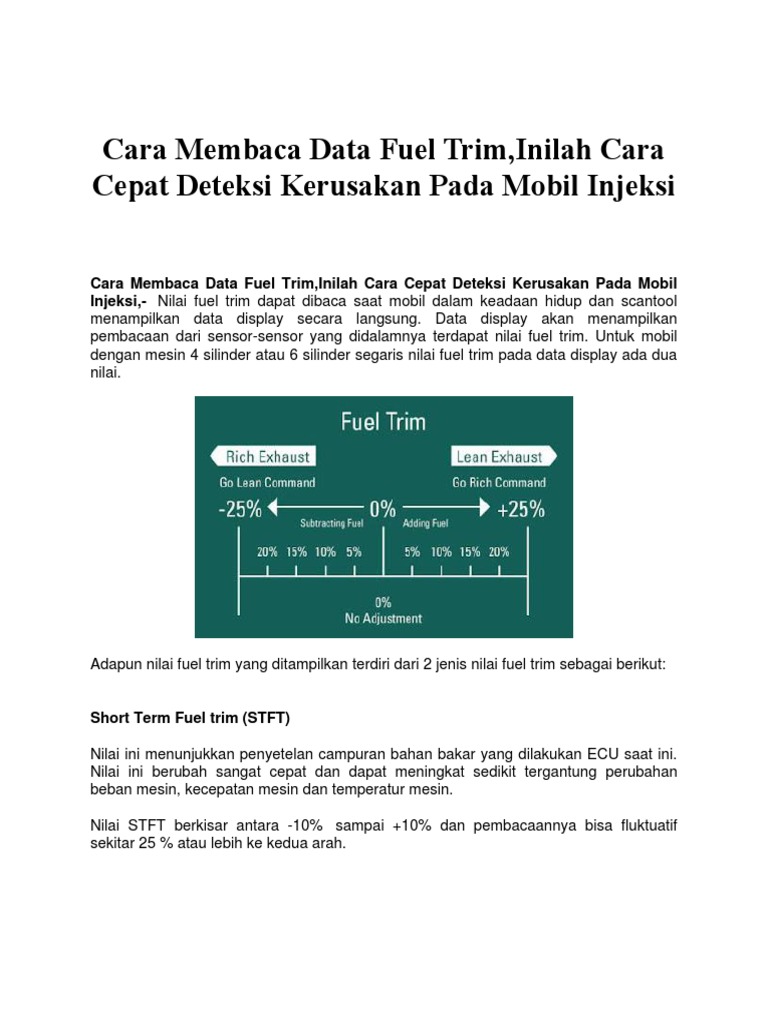 Cara Membaca Data Fuel Trim | PDF