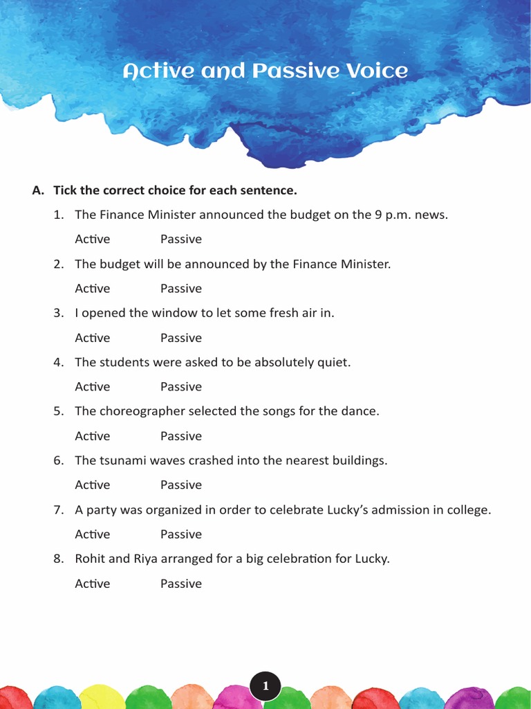 Active and Passive Voice - 1 | PDF