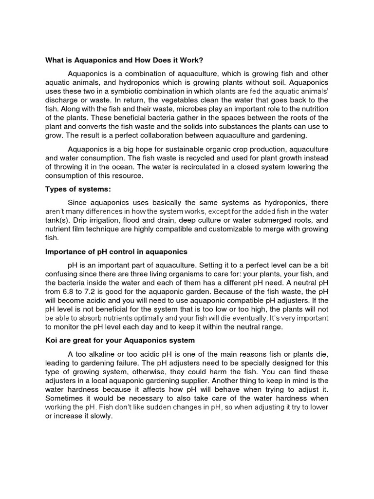 What Is Aquaponics and How Does It Work | PDF | Aquaponics | Botany