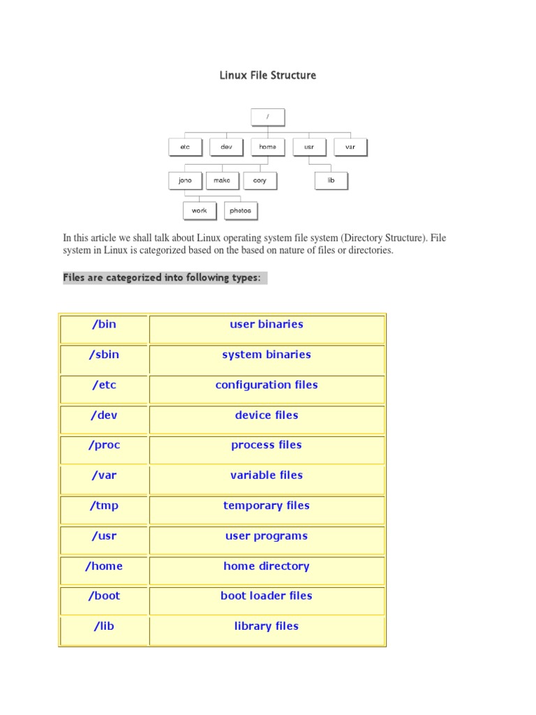 Linux File Structure | PDF | File System | Computer File