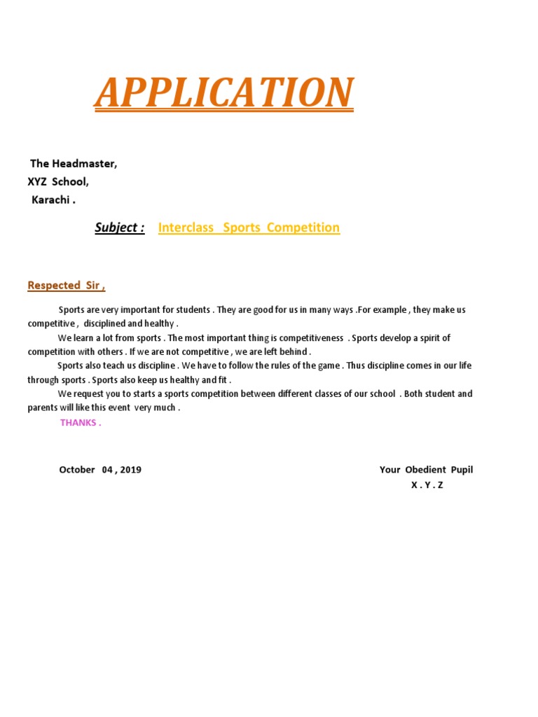 Interclass Sports Competition Request | PDF