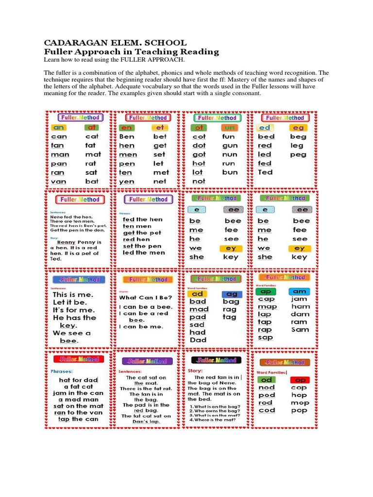 Cadaragan Elem. School Fuller Approach in Teaching Reading