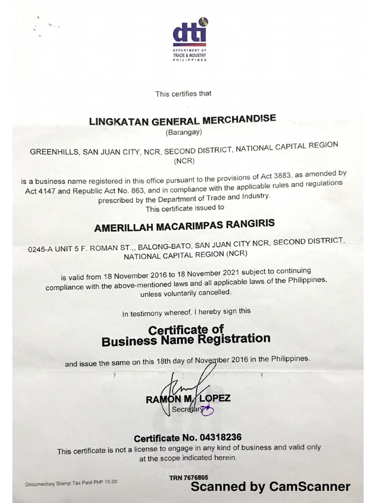 Dti Permit Sample | PDF