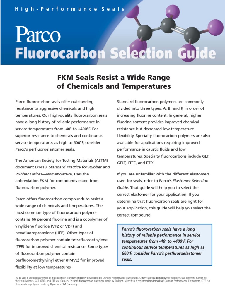 Fluorocarbon Selection Guide | PDF | Fluorine | Polymers
