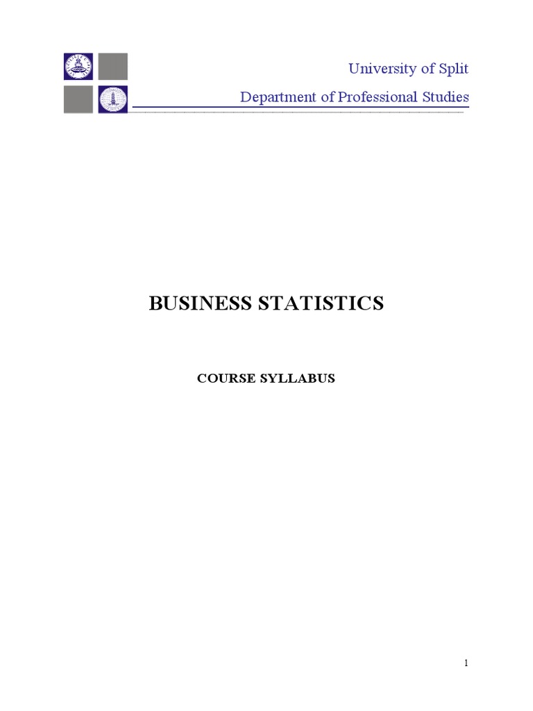 Business Statistics Course Syllabus | PDF | Statistics | Data Analysis