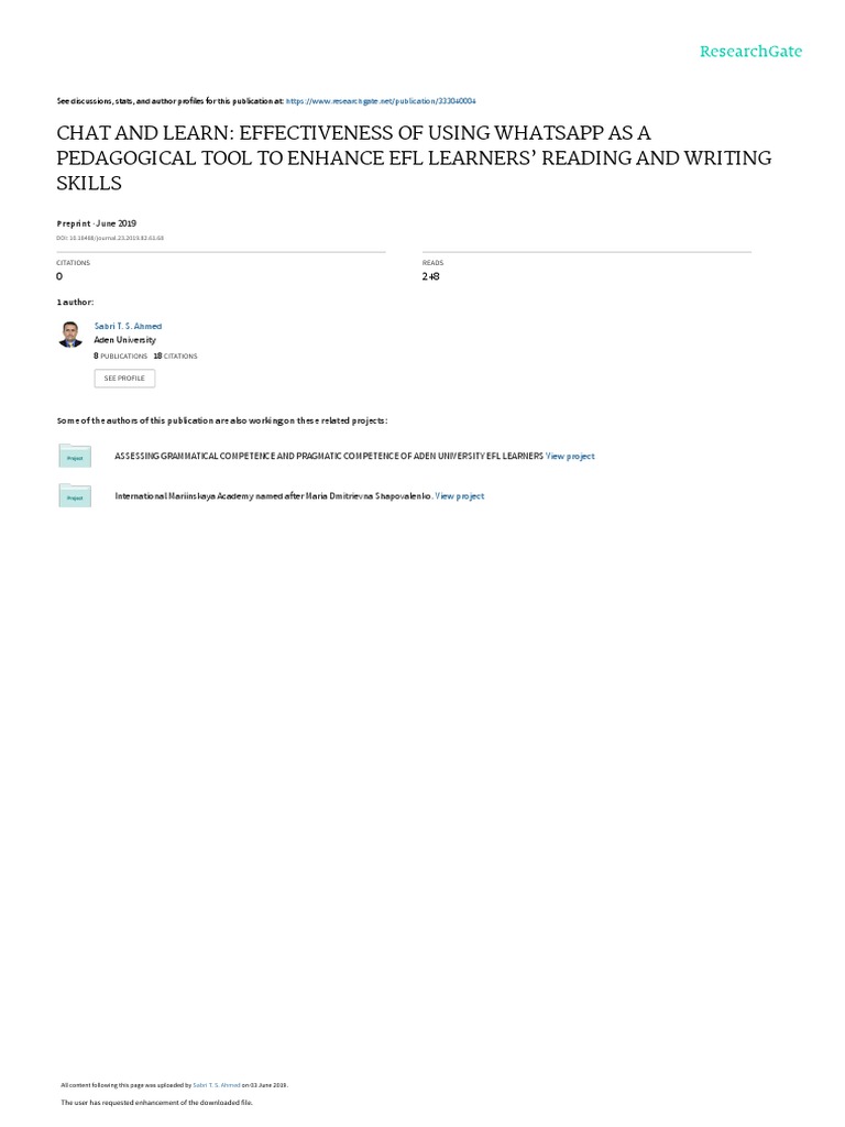 Chat and Learn: Effectiveness of Using Whatsapp As A Pedagogical Tool ...