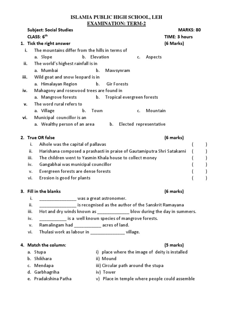 Class 6 SST | PDF | Physical Geography | Earth Sciences