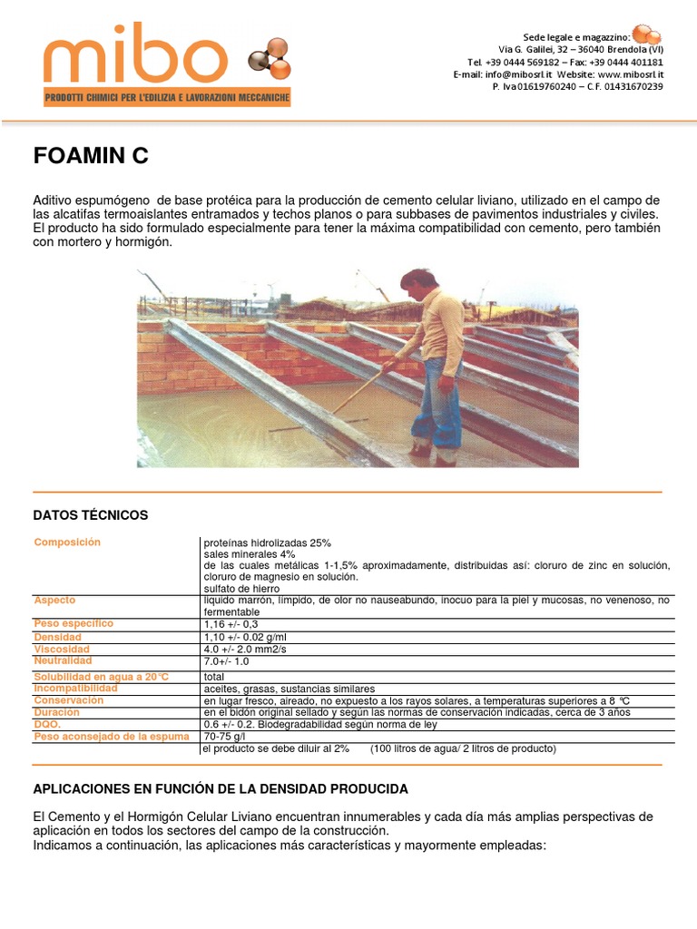Foamin C | PDF | Hormigón | Ingeniería estructural